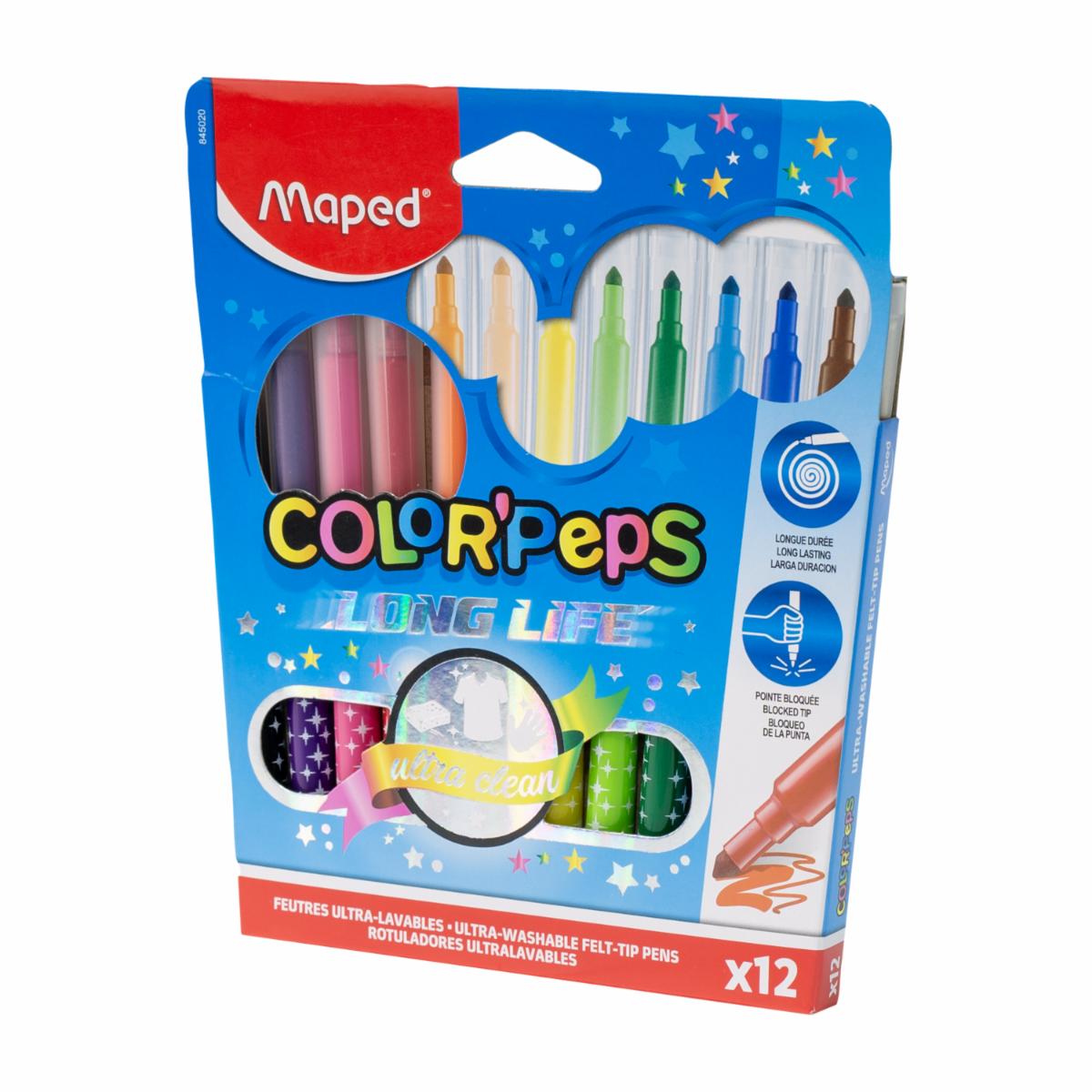 Marcadores Color Peps MAPED 12 Colores - Megamaxi