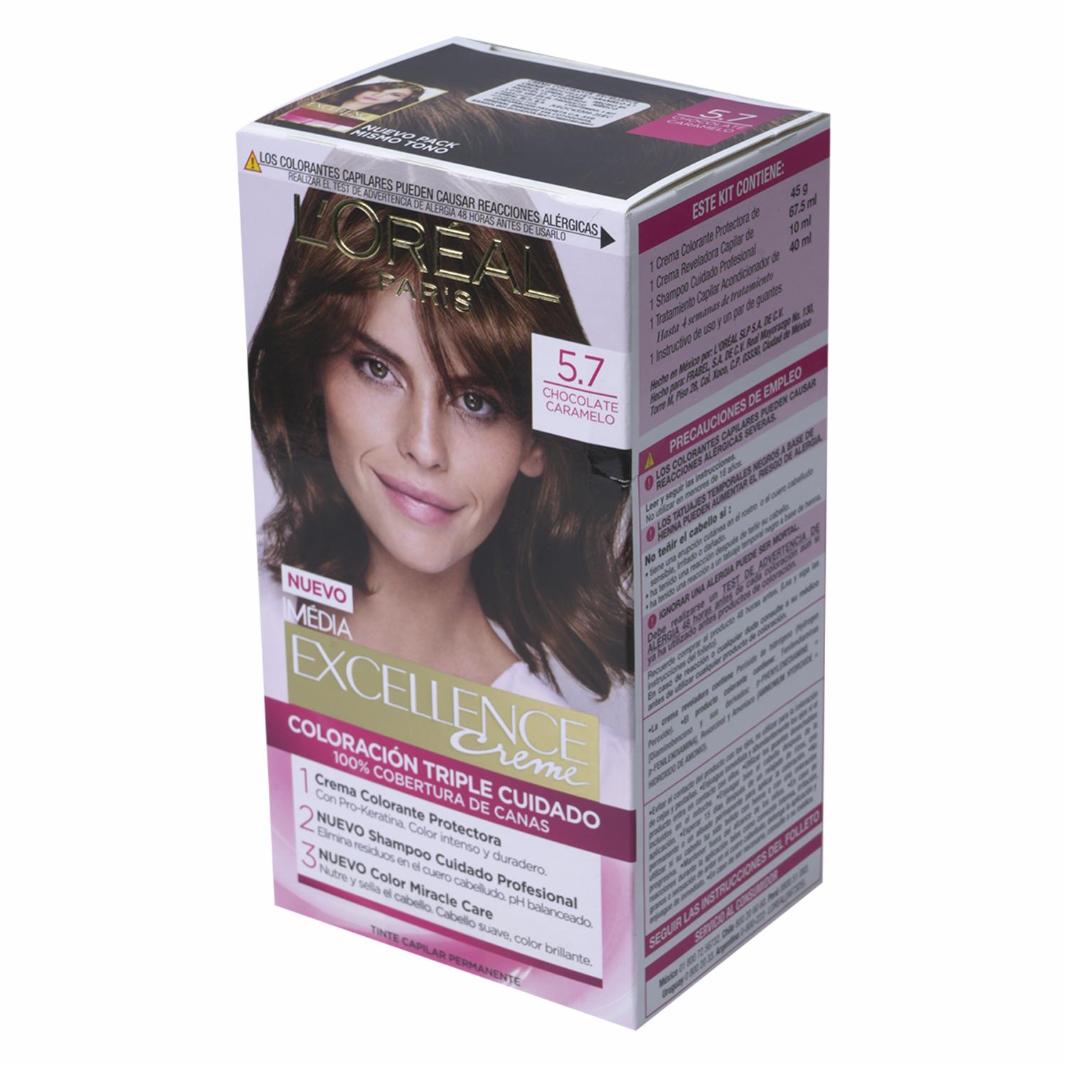 Tinte Para Cabello Tono 5.7 Chocolate Caramelo EXCELLENCE L'ORÉAL PARIS ...