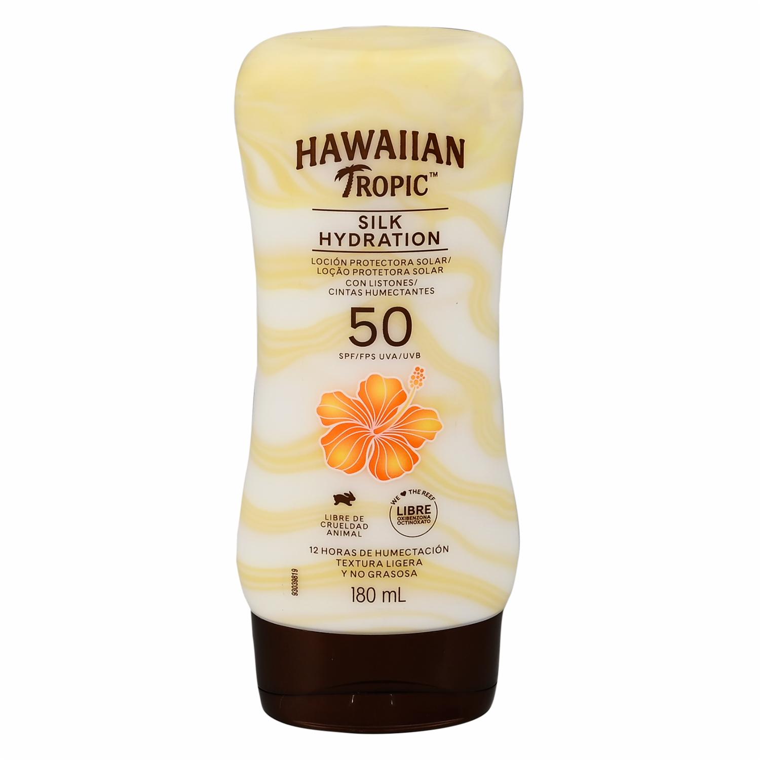 Bloqueador Solar Silk Hidration SPF 50 HAWAIIAN TROPIC 180 Ml - Megamaxi