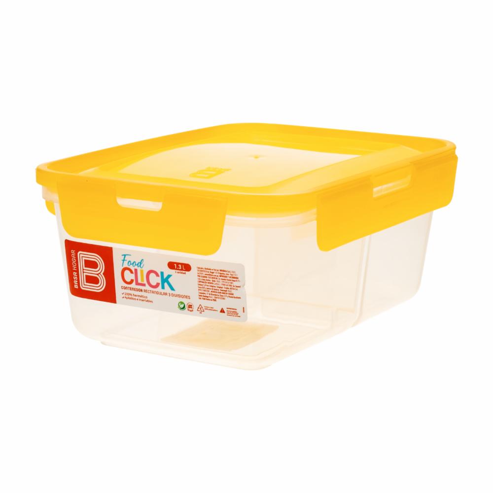 Repostero Food Click Rectangular 3 Divisiones BASA 360 Ml - Megamaxi