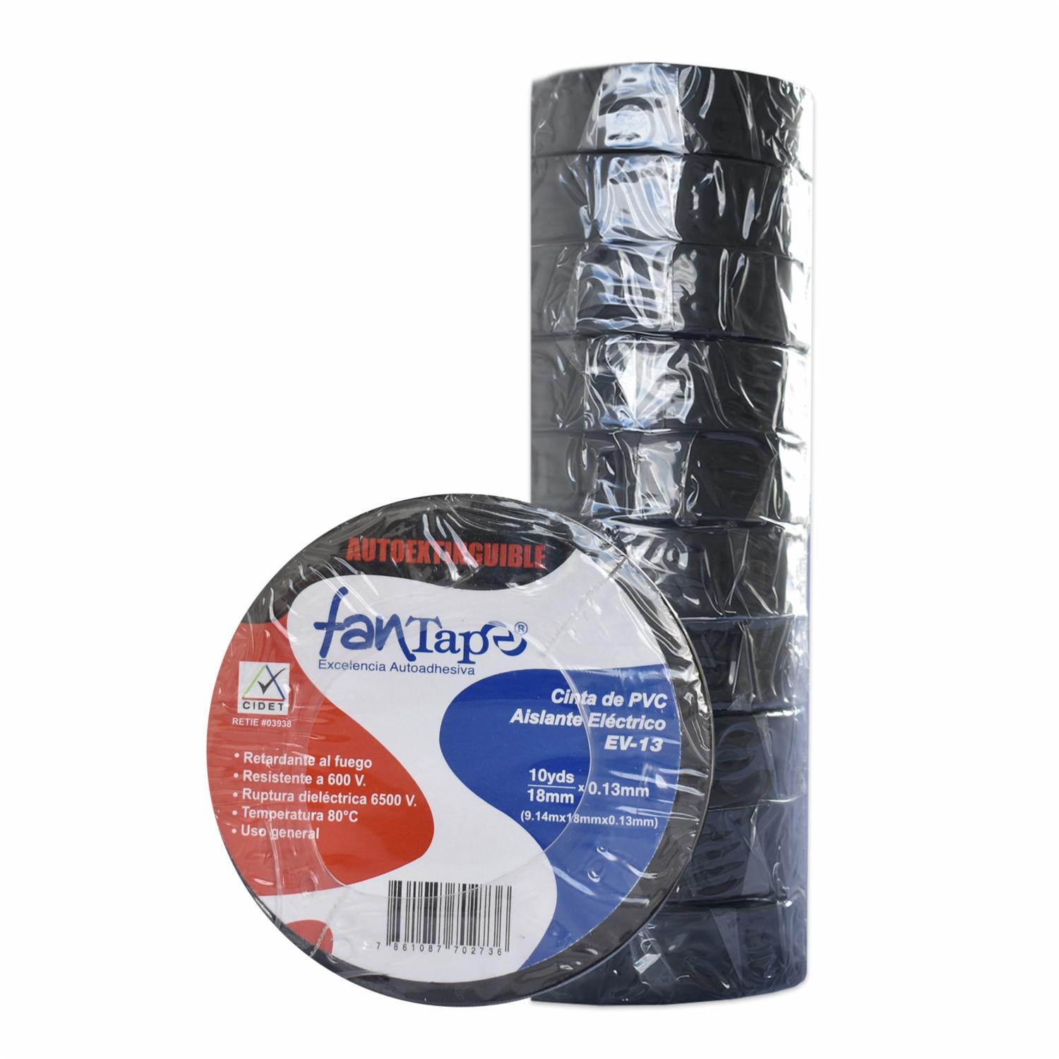 Cinta Adhesiva Aislante Eléctrica Negra FANTAPE Unidad - Megamaxi