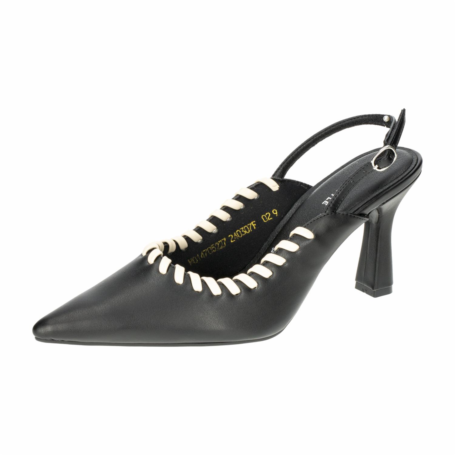 Zapato De Tacón Con Correa Al Talón Negra TREND & STYLE - Megamaxi