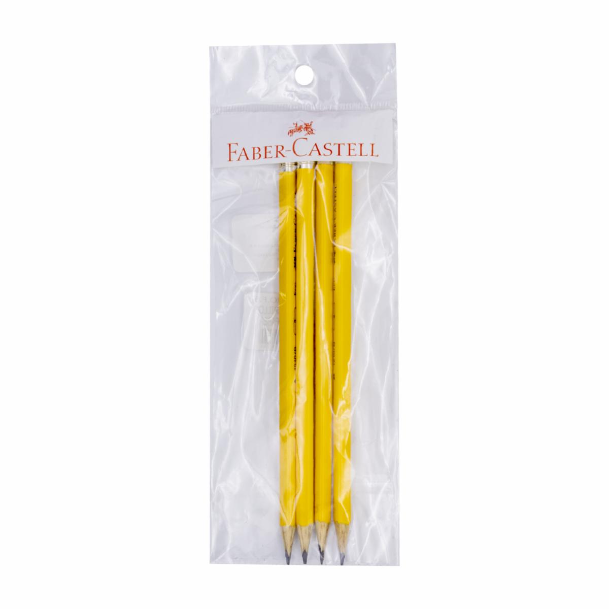 Lápices 2b De Grafito Amarillo FABER-CASTELL X 4 Uds - Megamaxi