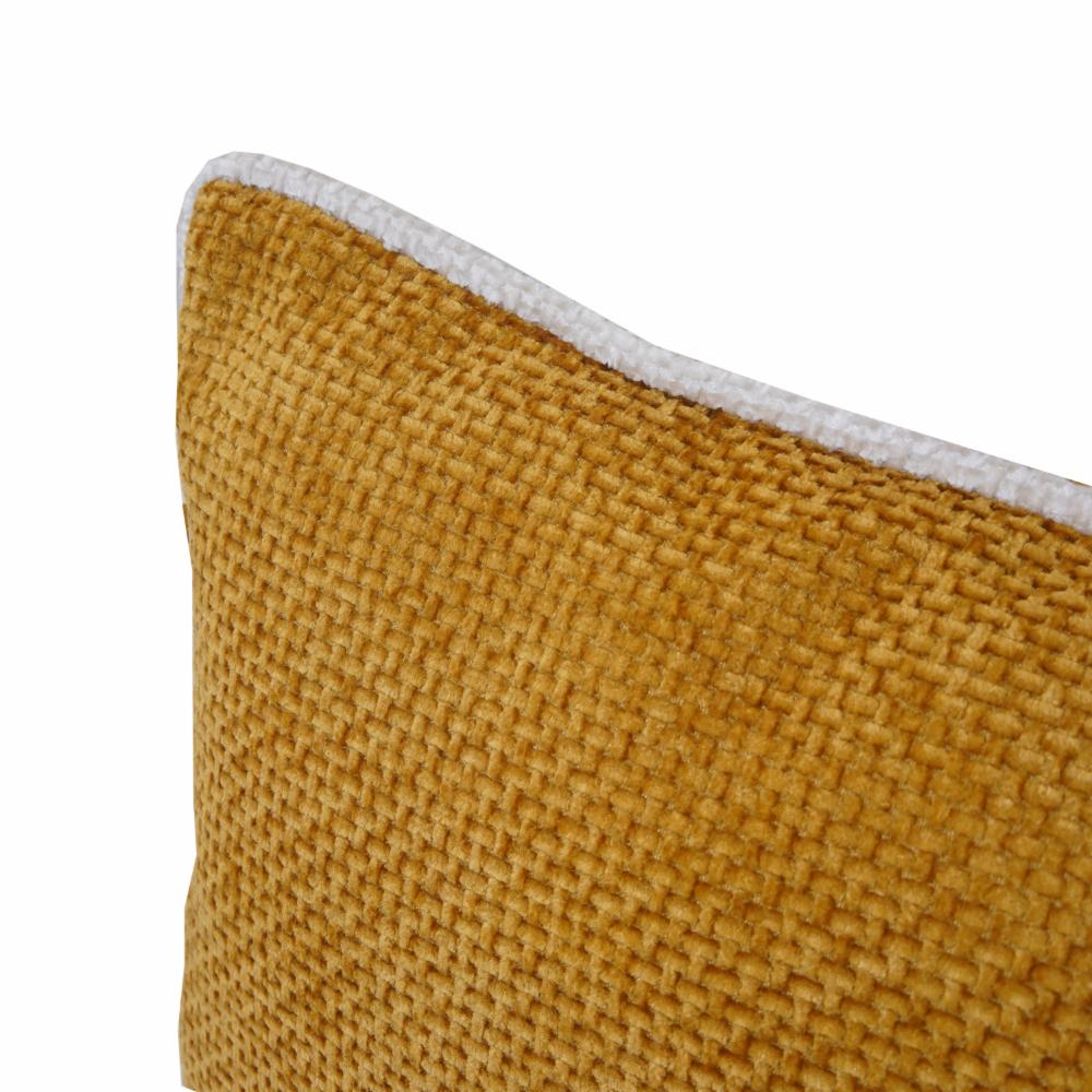 Cojín Con Cierre Mostaza Rudon Beige POMAROSA 30 Cm - Megamaxi