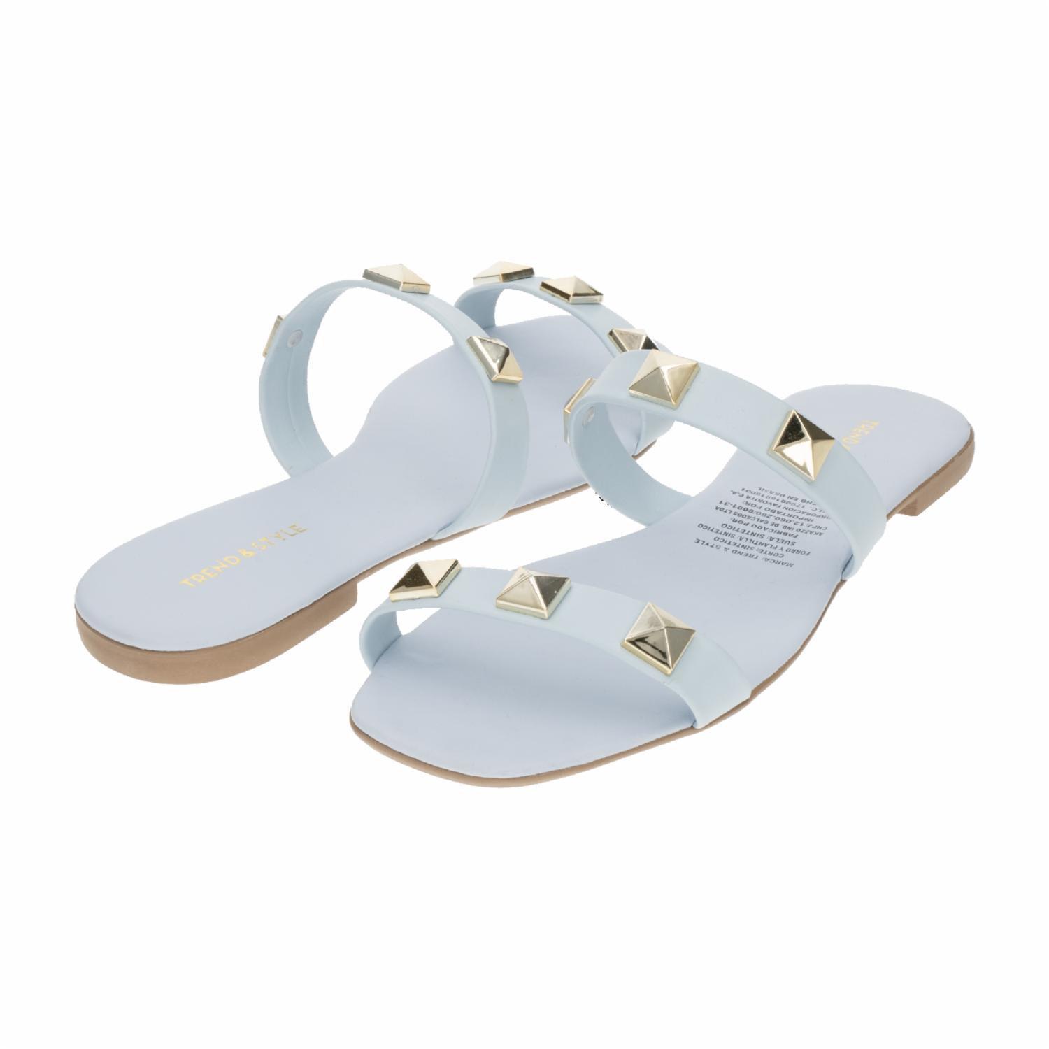 Zapato Flat Taches Celeste TREND & STYLE - Megamaxi