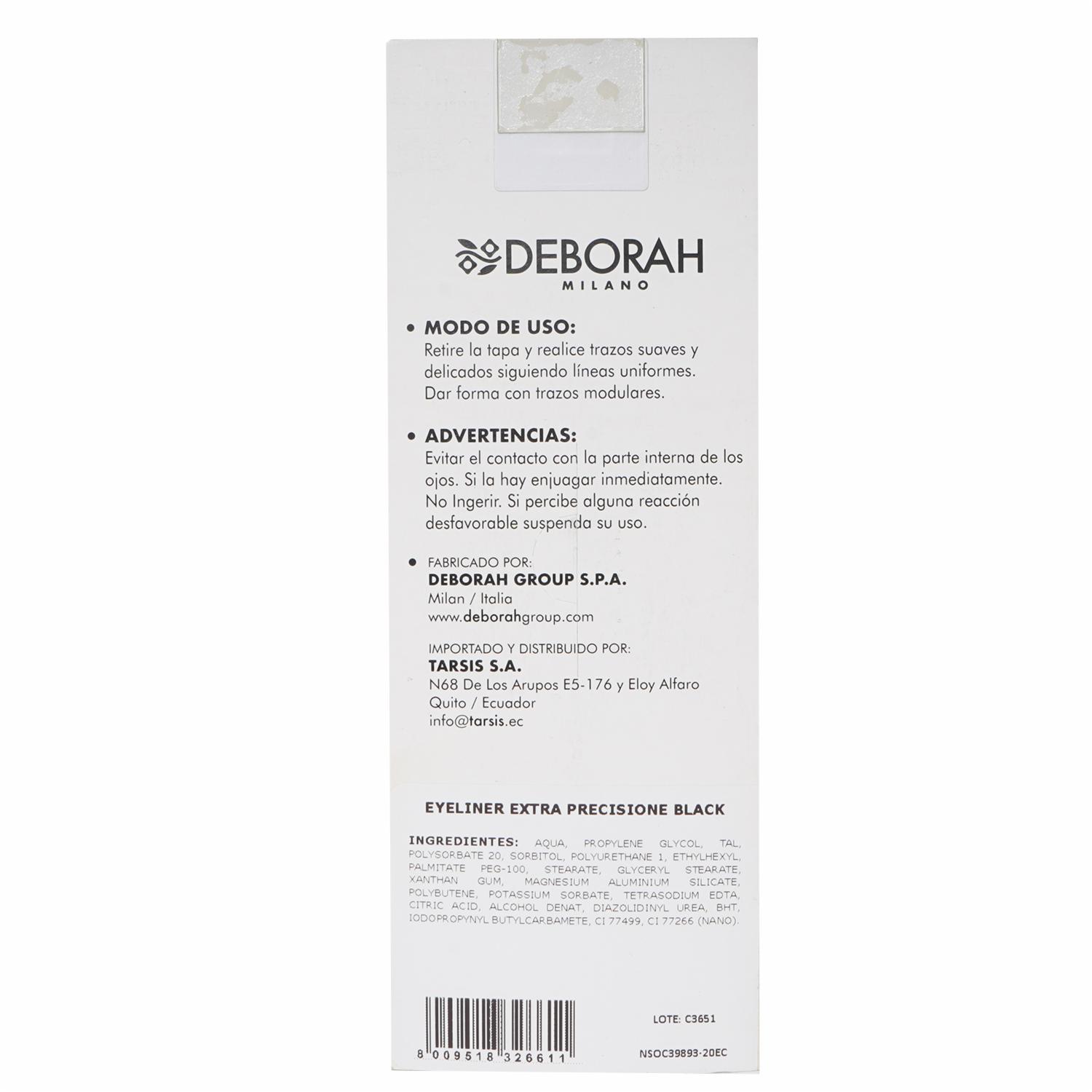 Delineador De Ojos Líquido Extra Precision Color Negro DEBORAH MILANO 5 ...