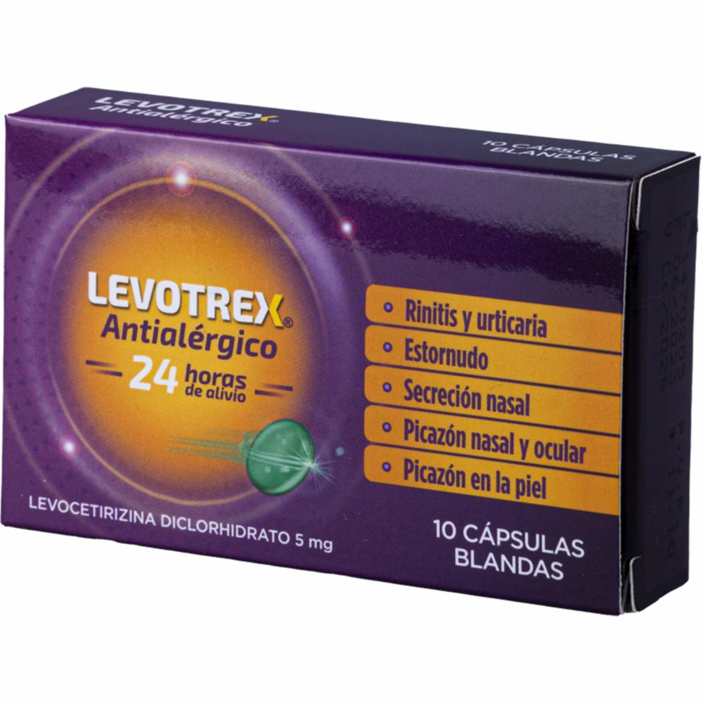 Antihistamínico Capsula Blanda LEVOTREX 10 u - Megamaxi