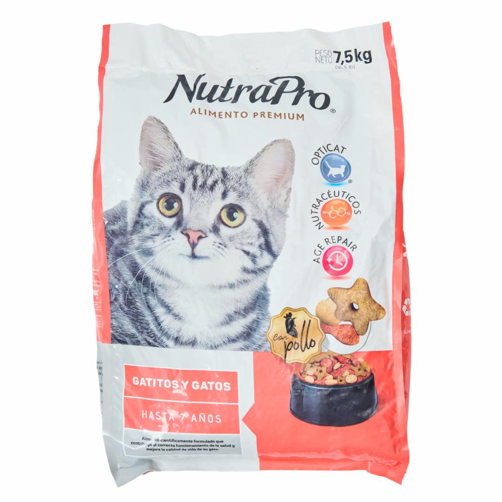 Alimento Para Gatos Adultos NUTRAPRO 7,5 Kg - Megamaxi