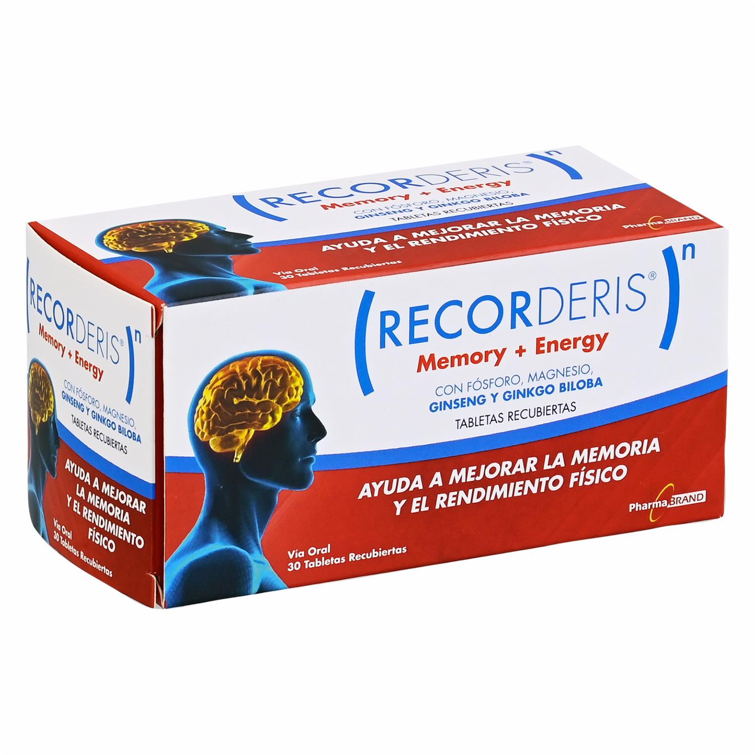 Vitamínico Memory Energy RECORDERIS 30 Tabletas - Megamaxi
