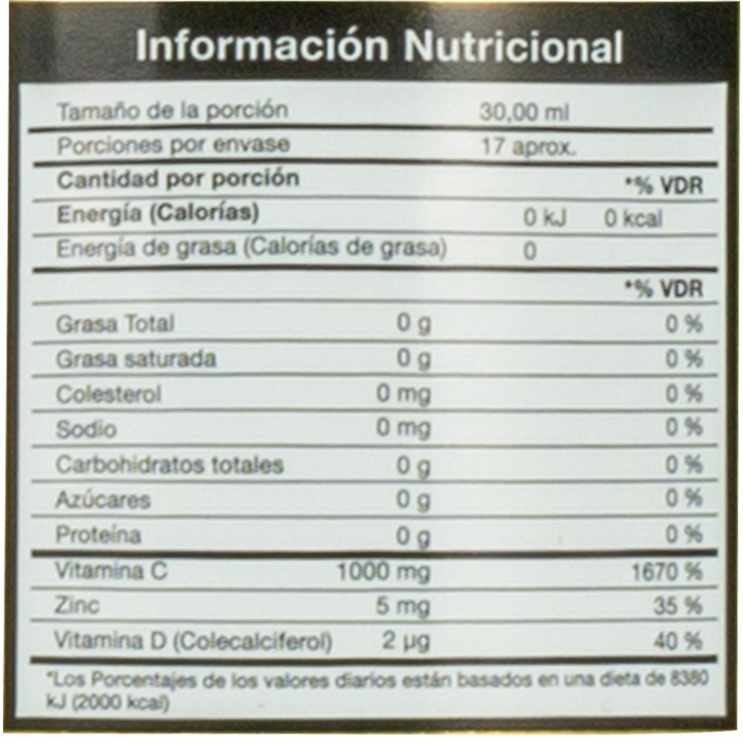 Vitamina C Triple Forte Suplemento NATURE'S GARDEN 500 ml - Megamaxi