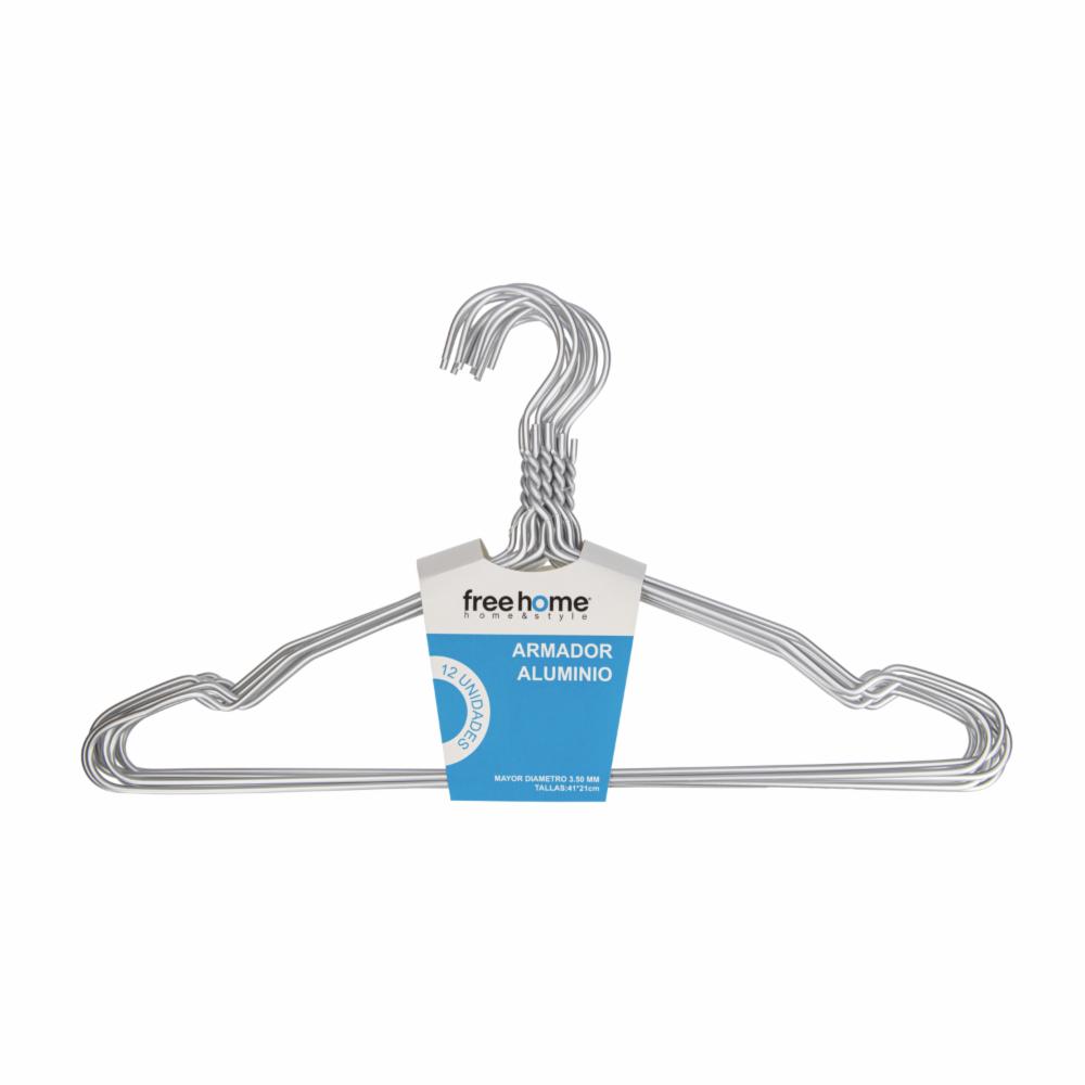 Armador De Ropa De Aluminio Anodizado FREE HOME 12 Piezas - Megamaxi