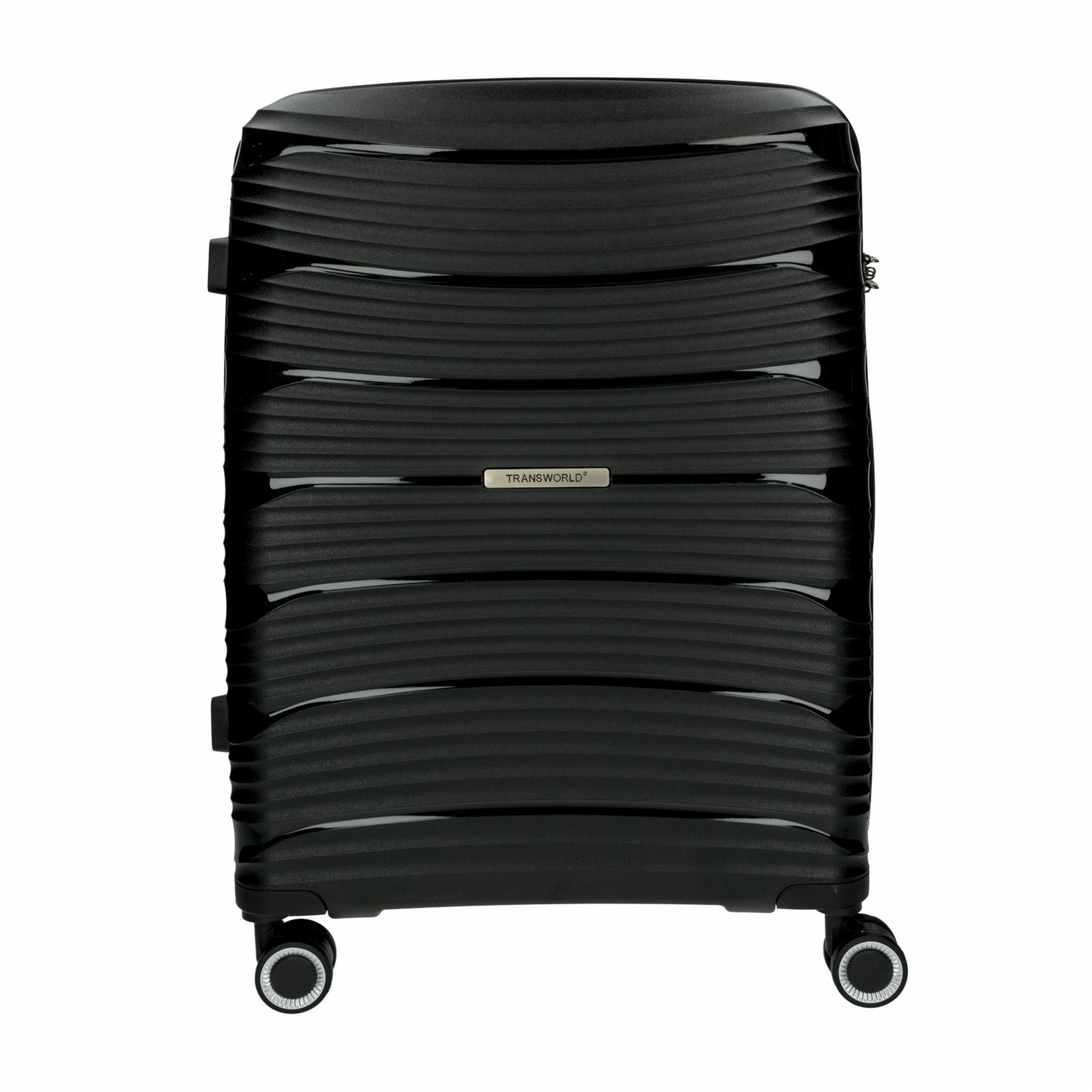 Maleta De Viaje Trolley Negra TRANSWORLD 71.12 CM - Megamaxi