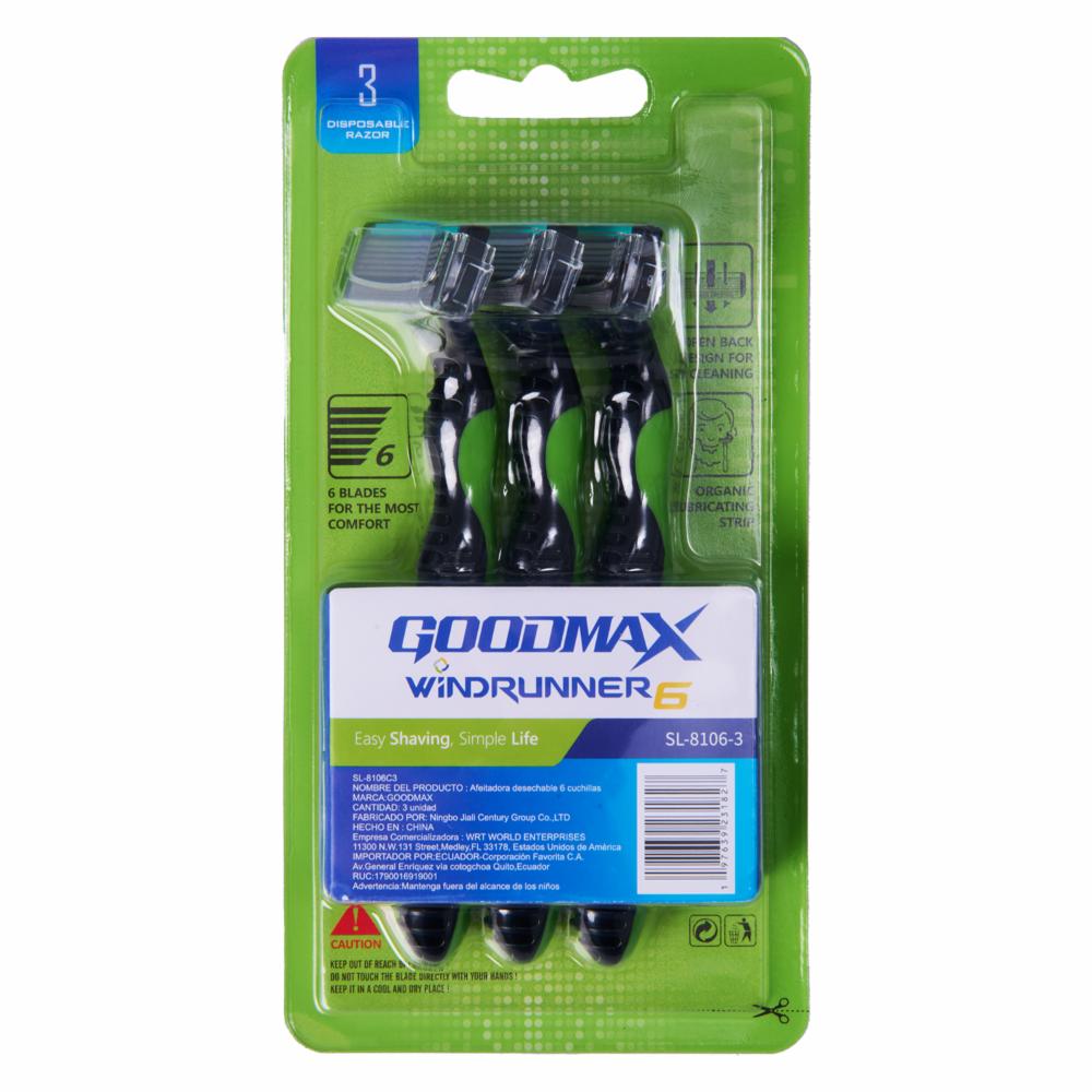 Afeitadora Desechable Wind Runner 6 GOODMAX 3 Piezas - Megamaxi