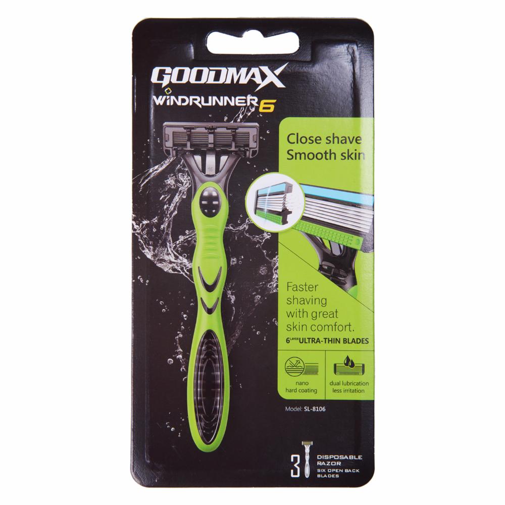Afeitadora Desechable Wind Runner 6 GOODMAX 3 Piezas - Megamaxi