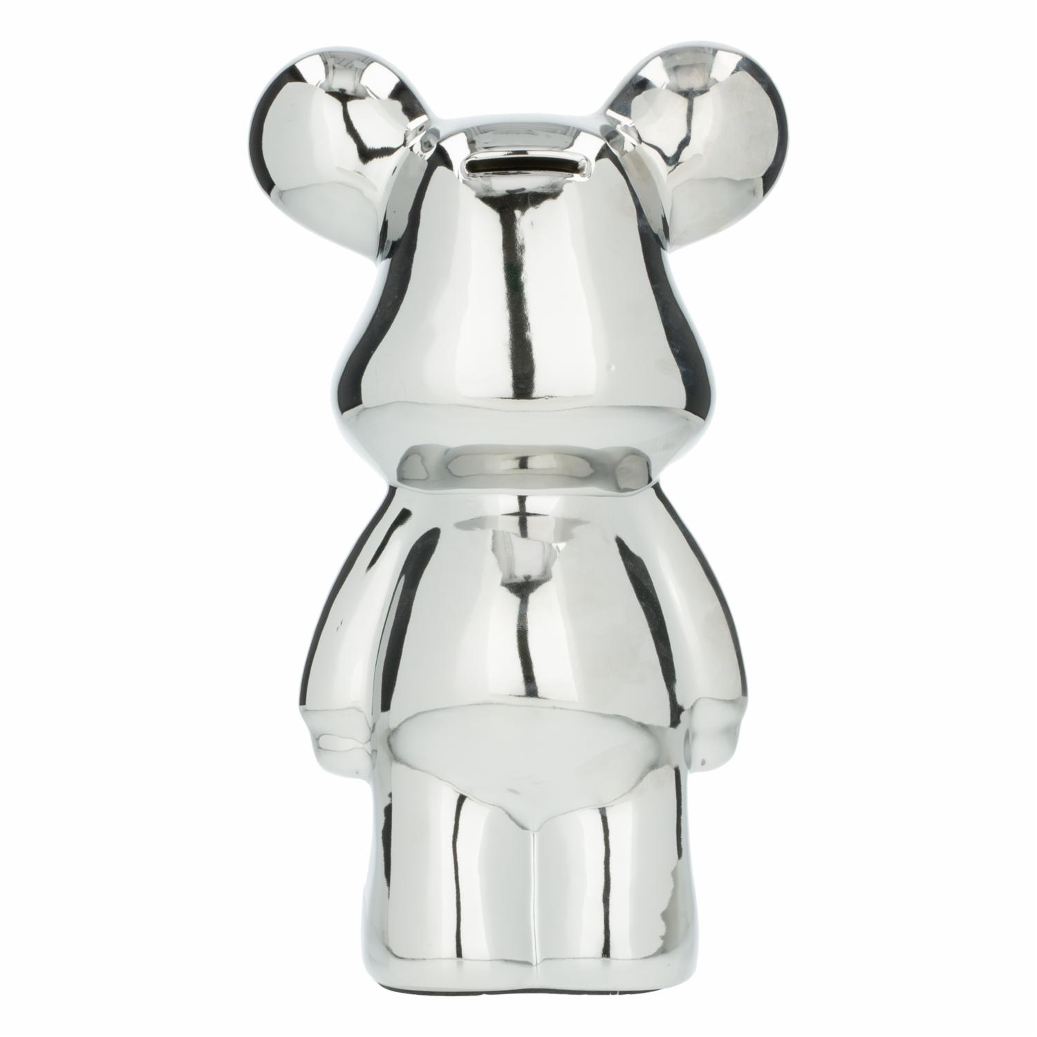 Figura Decorativa Oso Pop Art Plateado Grande KOOME 1 Pieza - Megamaxi