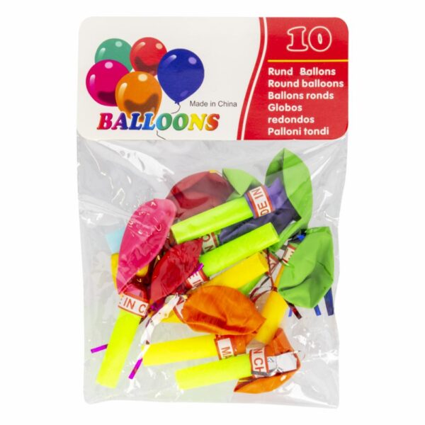 Globo Con Silbato EASTERN BALLOON X 10 Uds - Megamaxi