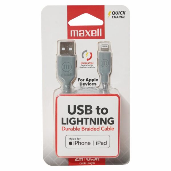 Cable USB A Ligntning MAXELL 2 Metros - Megamaxi