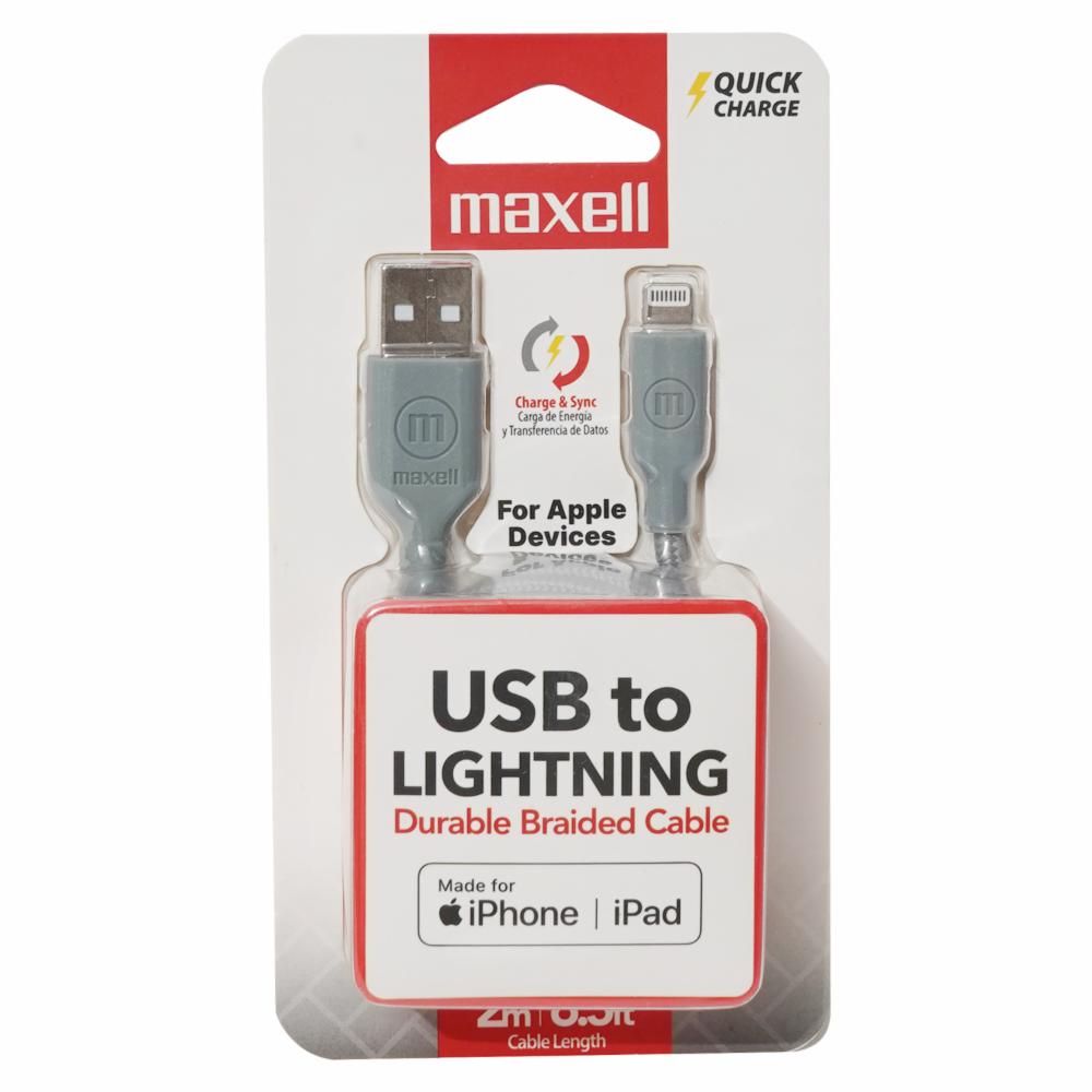 Cable USB A Ligntning MAXELL 2 Metros - Megamaxi