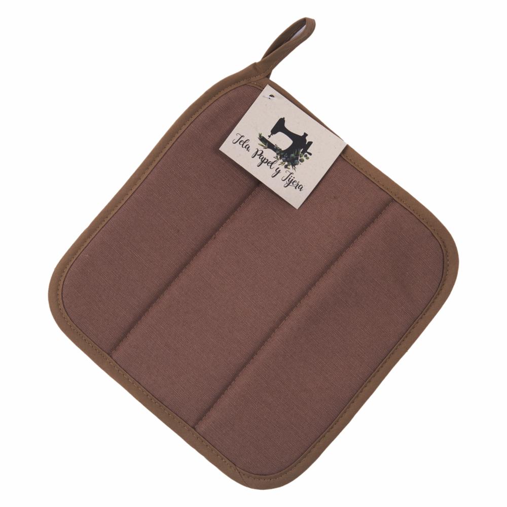 Coge Ollas Beige Tostado TELA, PAPEL Y TIJERA 20 X 20 Cm - Megamaxi