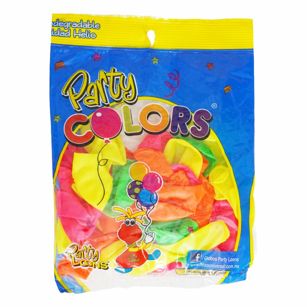 Globo N9 Neón Surtido PARTY COLORS x 25 Unidades - Megamaxi