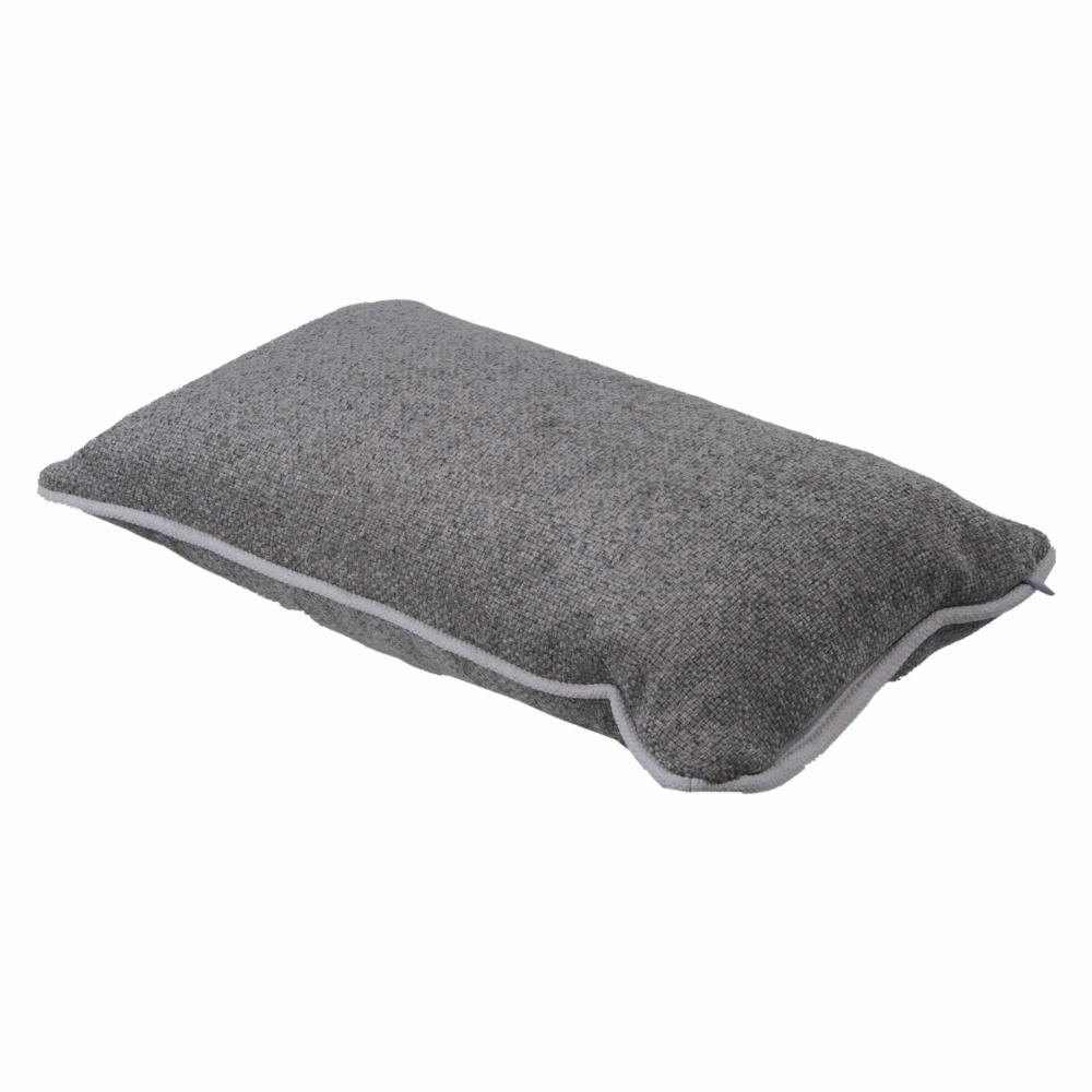 Cojín Con Cierre Gris Con Rudon Beige POMAROSA 50 X 30 Cm - Megamaxi