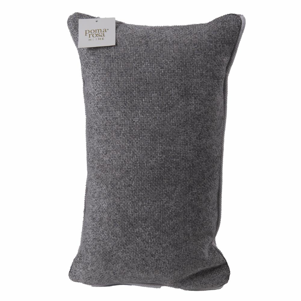 Cojín Con Cierre Gris Con Rudon Beige POMAROSA 50 X 30 Cm - Megamaxi