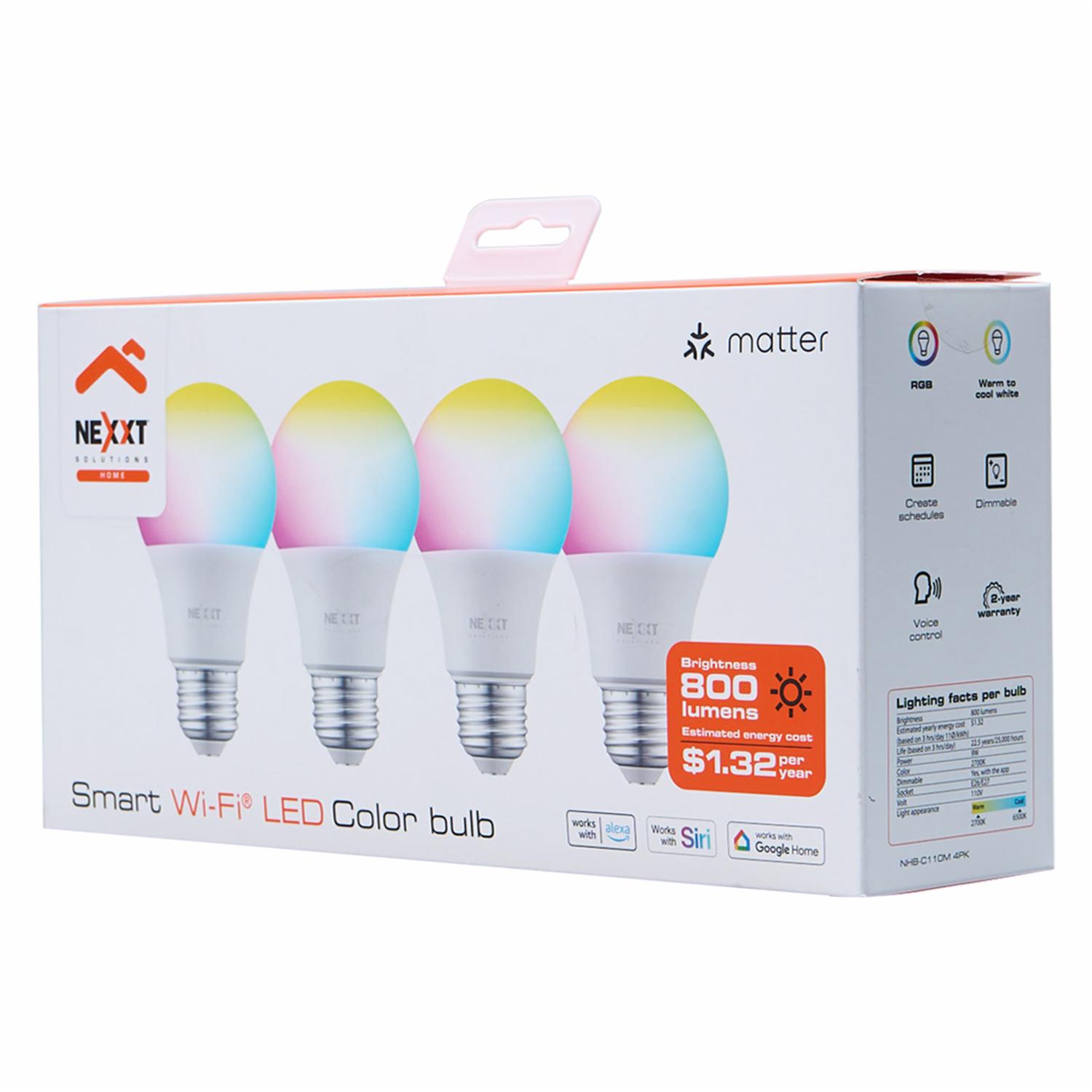 Foco Led Smart Wifi Multicolor RGB NEXXT 4 X 800 Lm - Megamaxi