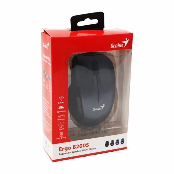 Mouse Ergo 8200S Gris Metal GENIUS Wireless - Megamaxi