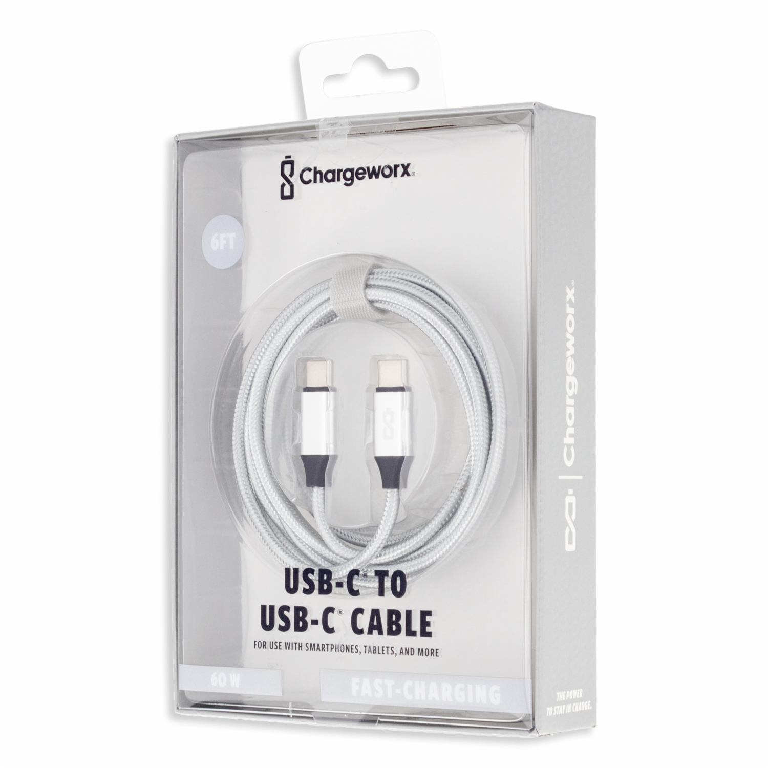 Cable De Carga Ráida Usb-C A Usb-C 6 Pies CHARGE WORX 60 W - Megamaxi