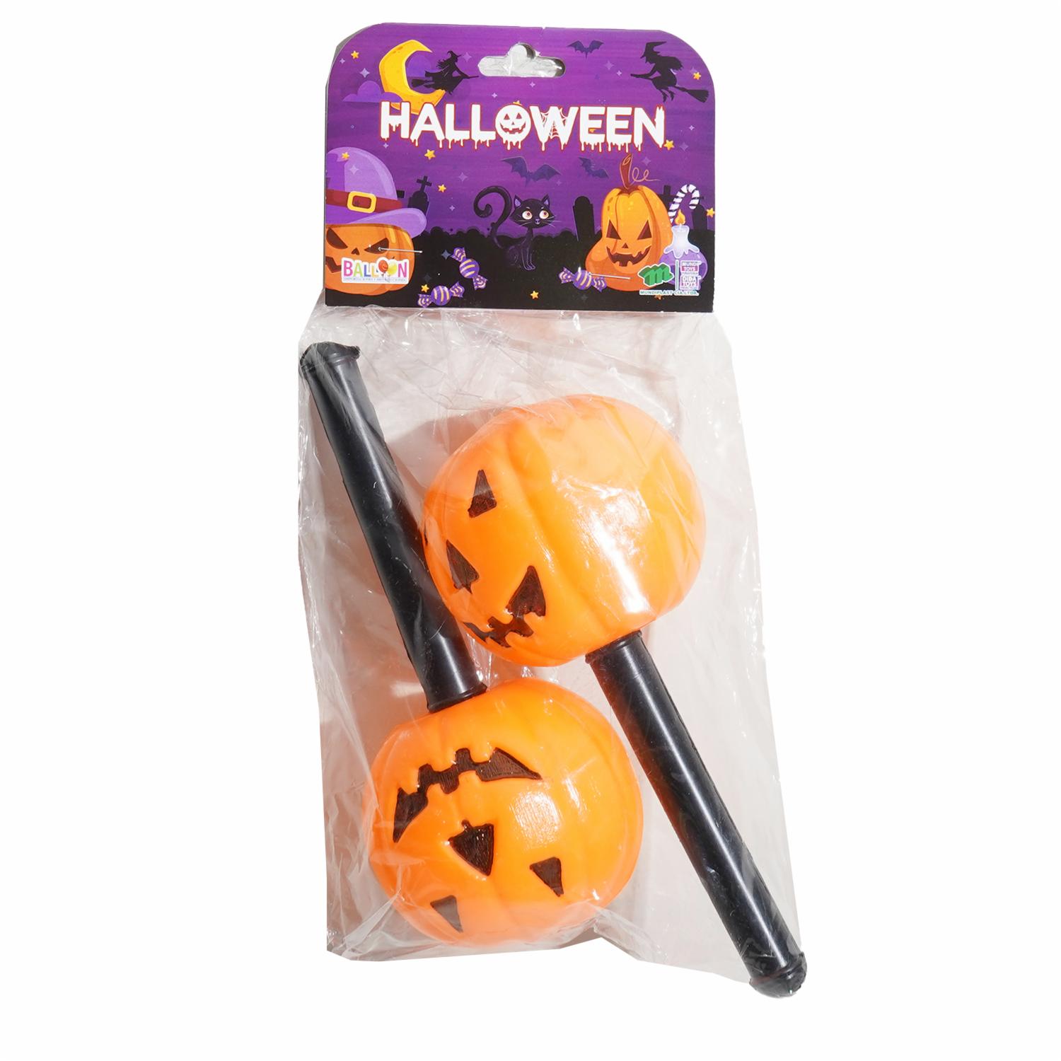 Maracas Diseño Calabaza De Halloween BALLOON X 2 Uds - Megamaxi